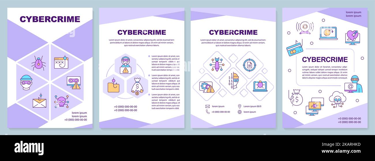 Cybercrime purple brochure template Stock Vector Image & Art - Alamy