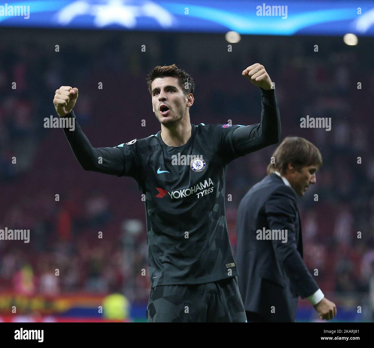 Alvaro Morata of Chelsea celebrates during the UEFA Champions League ...