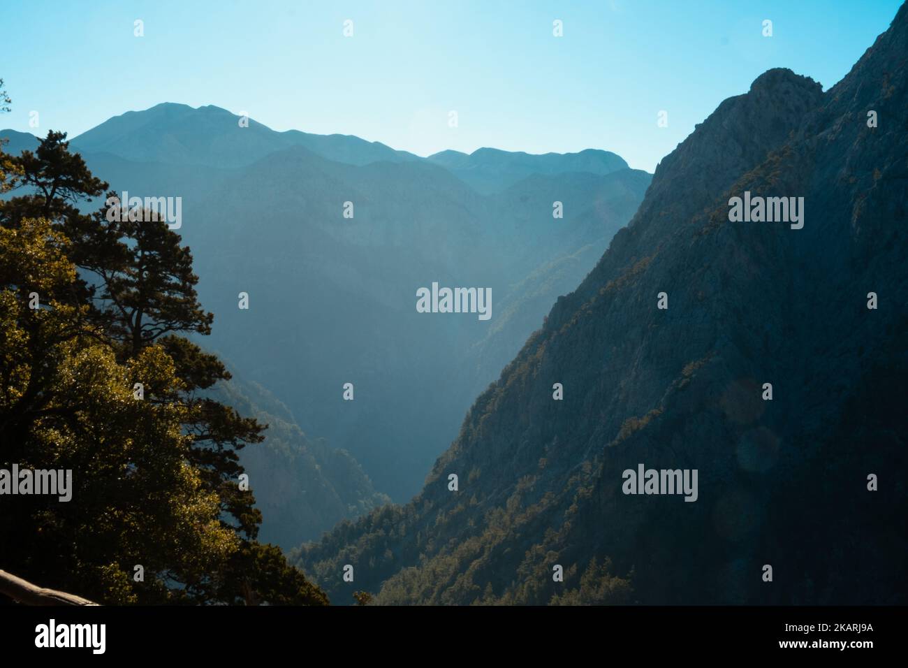Landscape of the mountains of Samaria Gorge Stock Photo - Alamy