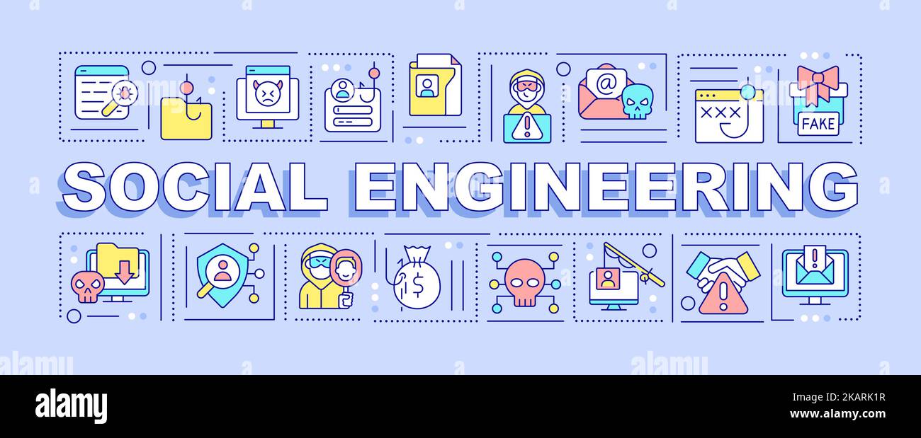 Social Engineering Word Concepts Blue Banner Stock Vector Image And Art
