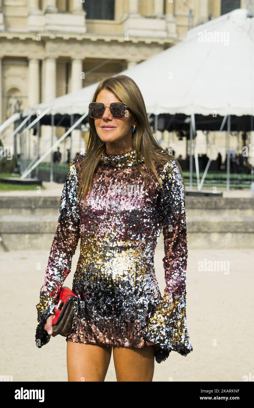 Anna Dello Russo, Editor of Vogue Japan, posing during Paris Fashion ...