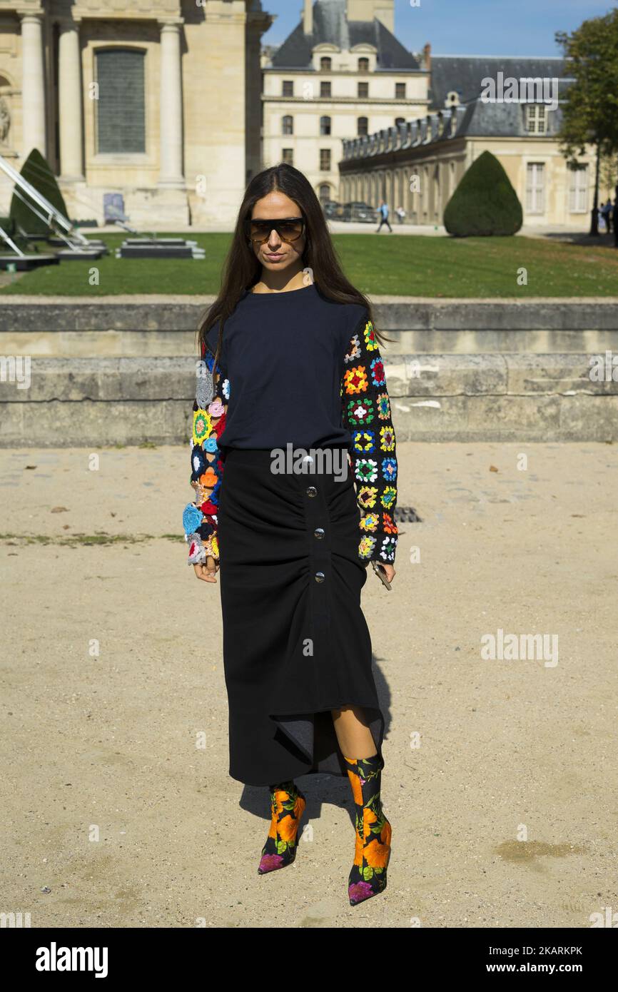 Erika Boldrin is seen attending Nina Ricci during Paris Fashion week ...