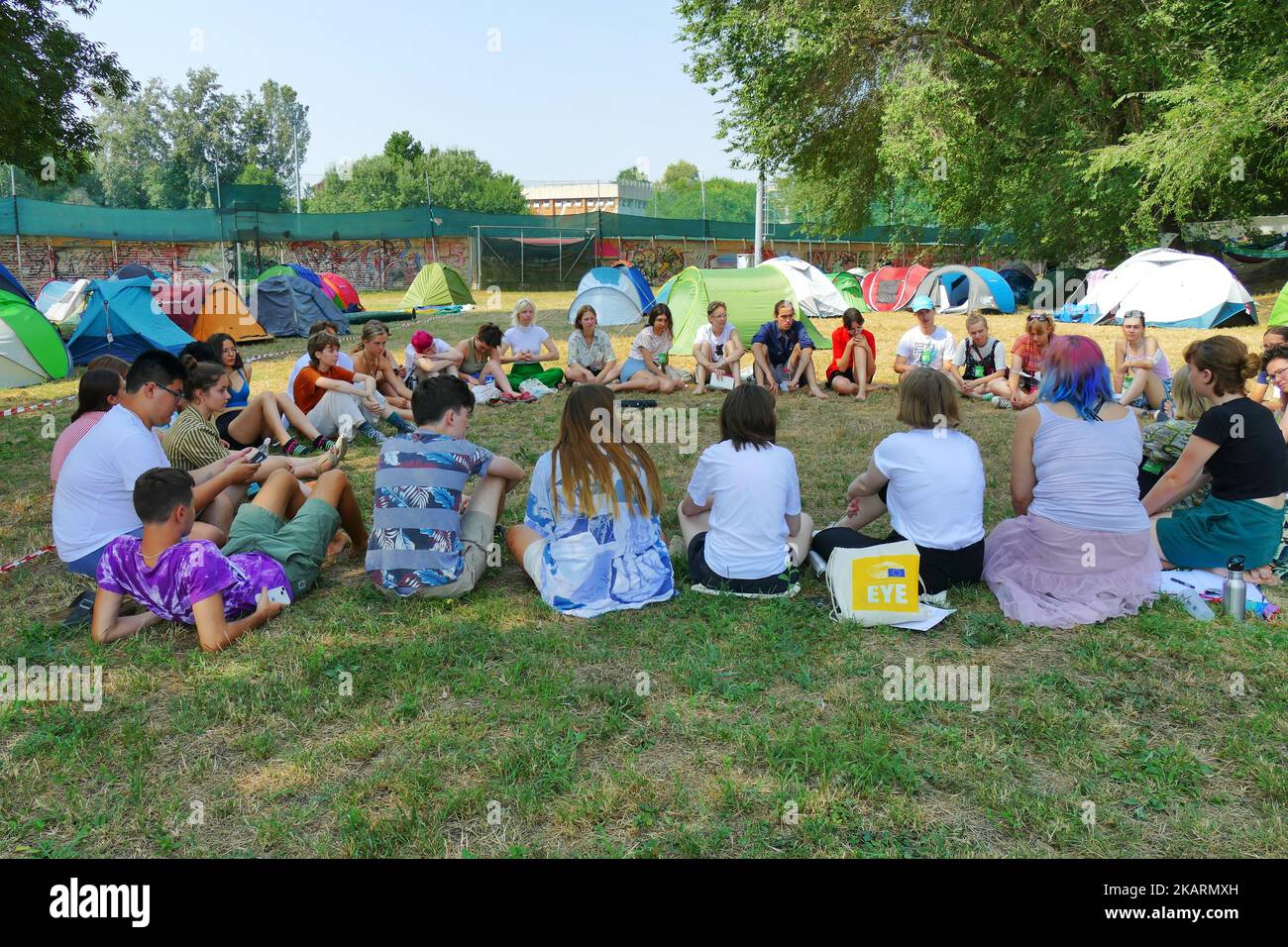 Young activists arrive at Colletta urban park for the international ...