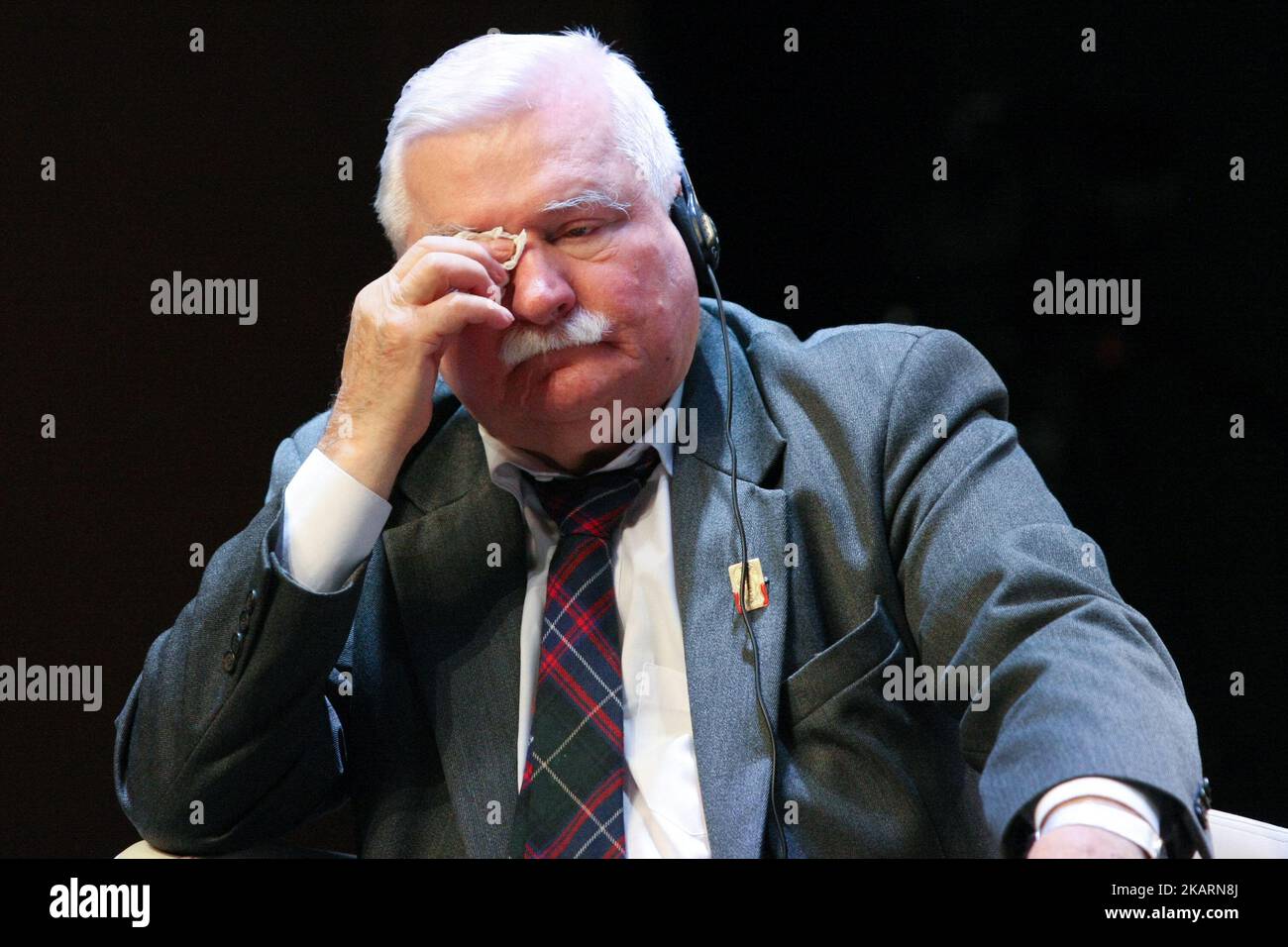 Former President of Poland and Nobel Peace Prize winner Lech Walesa is ...