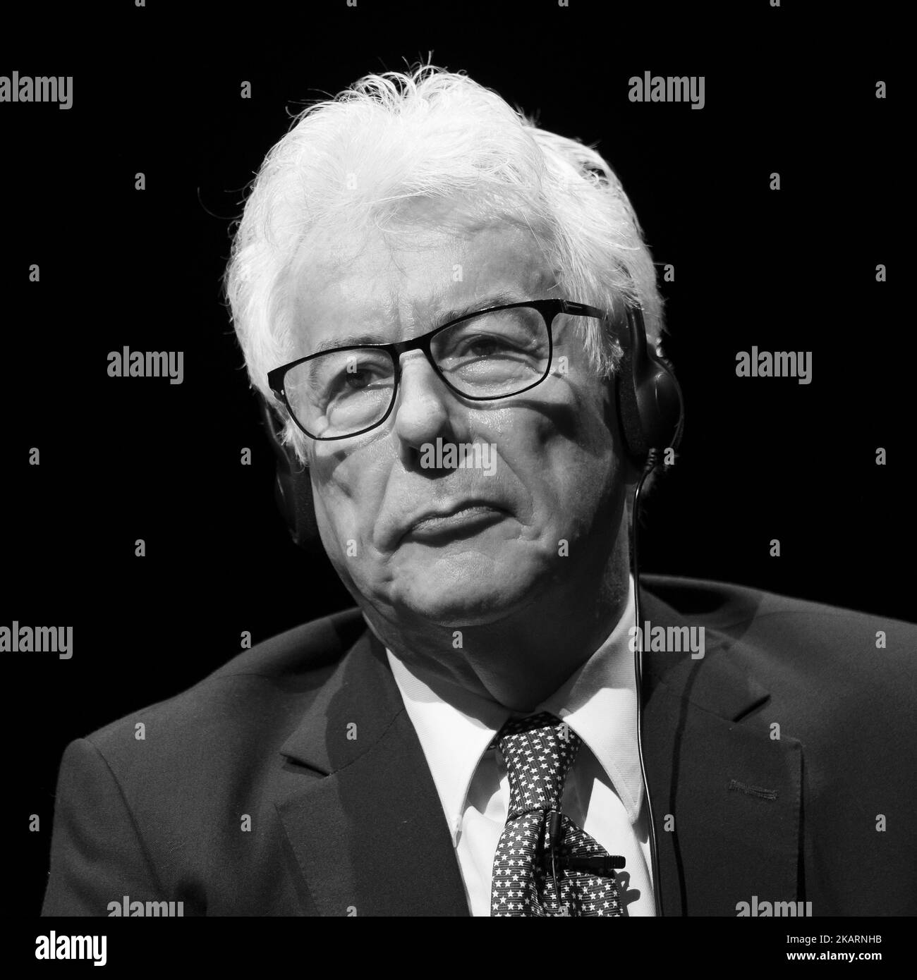 British author Ken Follet speaks during the presentation of his latest ...