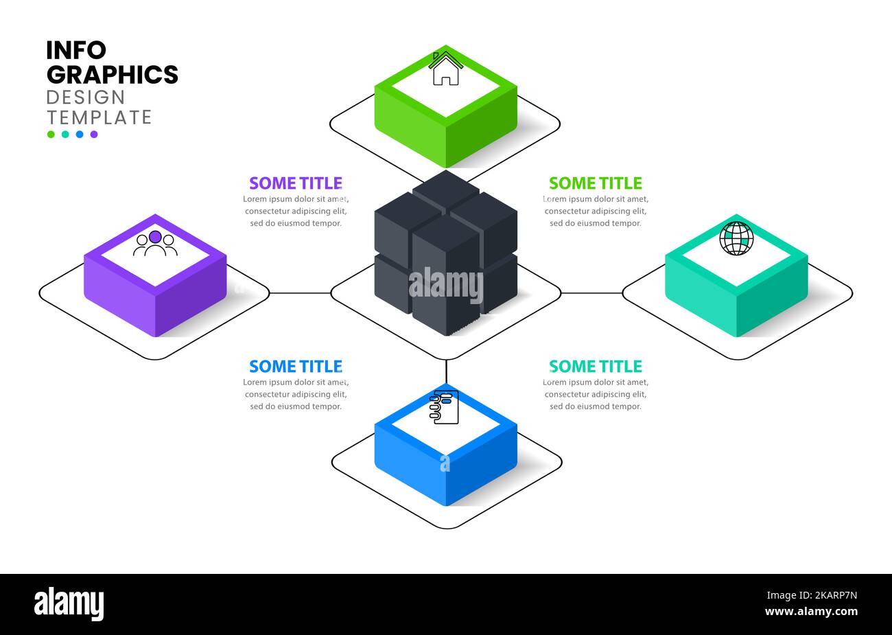 Infographic template with icons and 4 options or steps. Cube. Can be ...