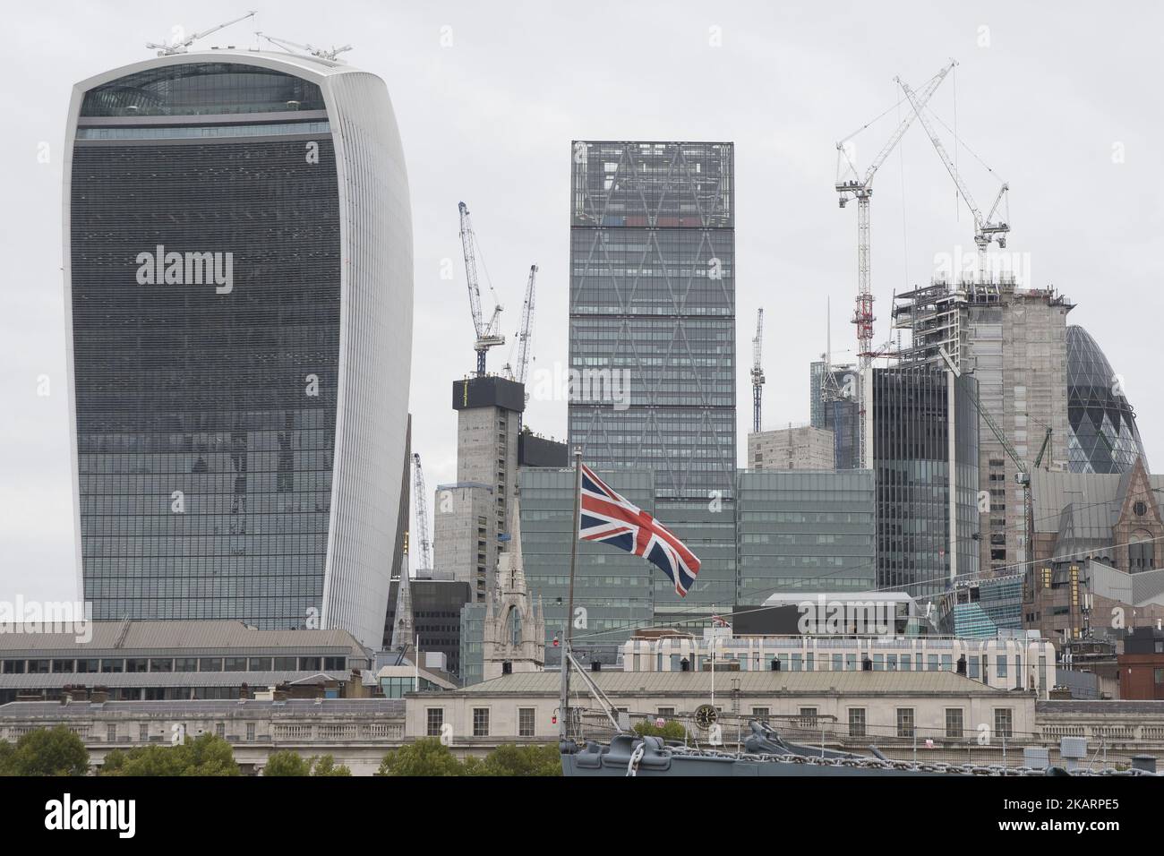 View of the City of London's skyscrapers from the Southbank, London on ...