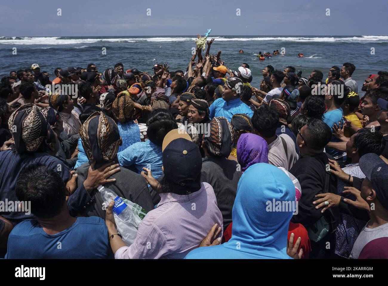 Javanese follow Labuhan Hondodento ceremony at Parangkusumo beach ...