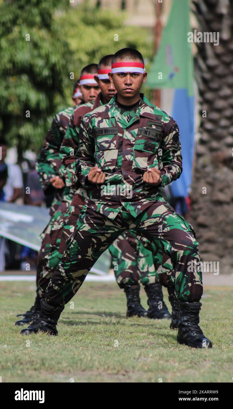 Indonesian Army Forces perform during the 72nd Indonesian military ...