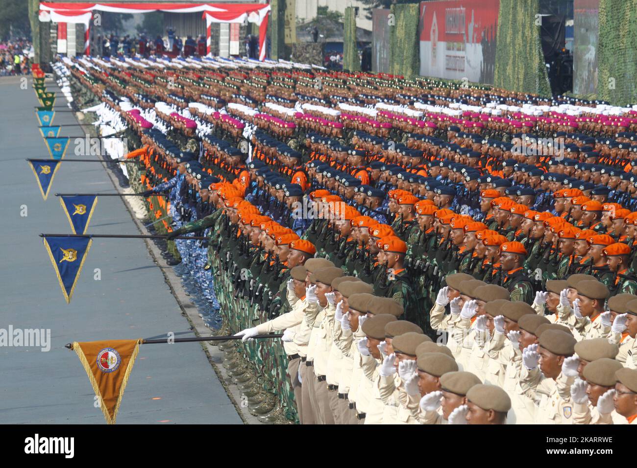 The Indonesian National Army held a parade and military attraction in ...