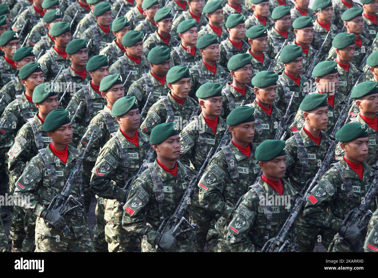 The Indonesian National Army held a parade and military attraction in ...