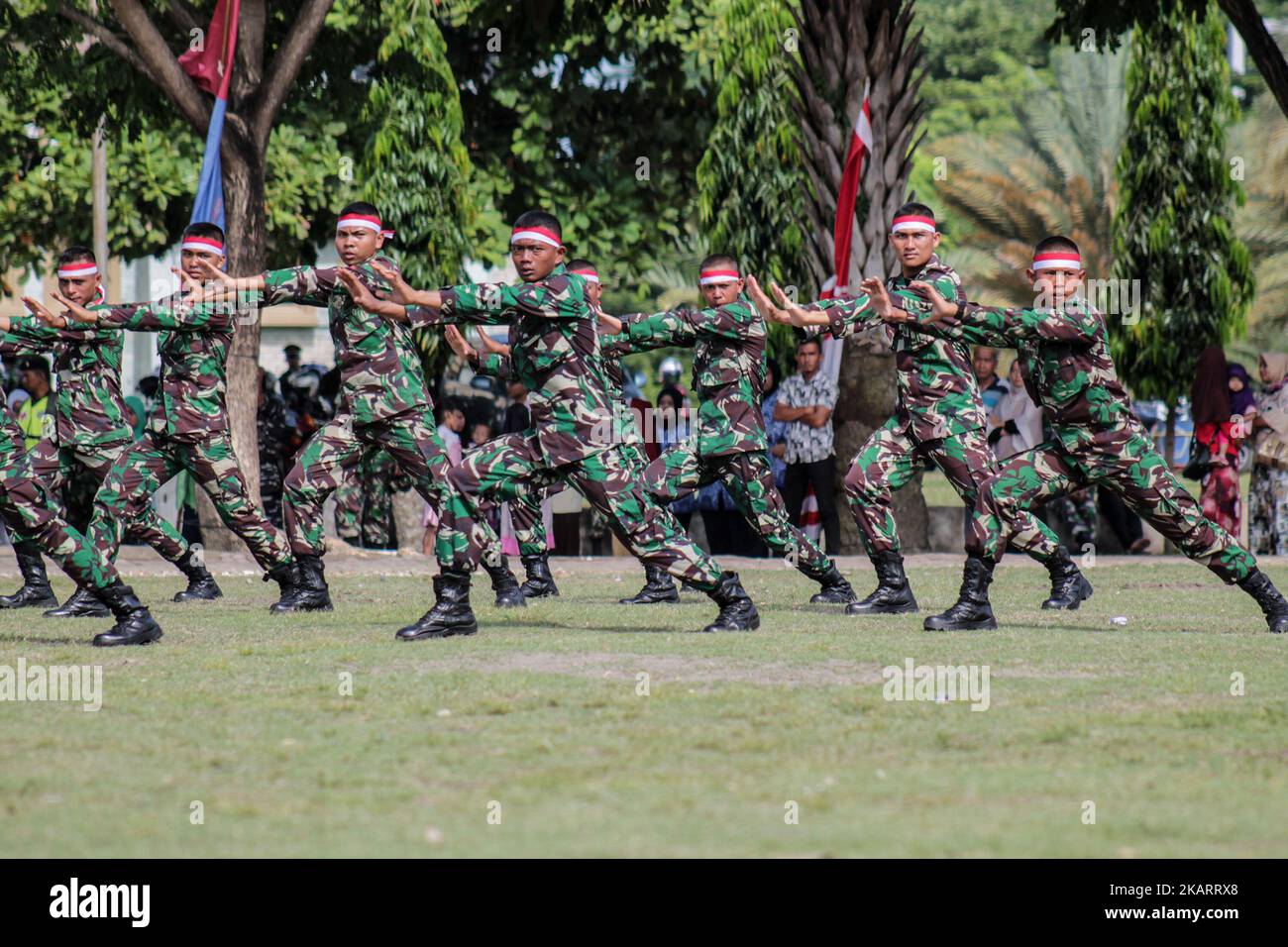 Indonesian Army Forces perform during the 72nd Indonesian military ...