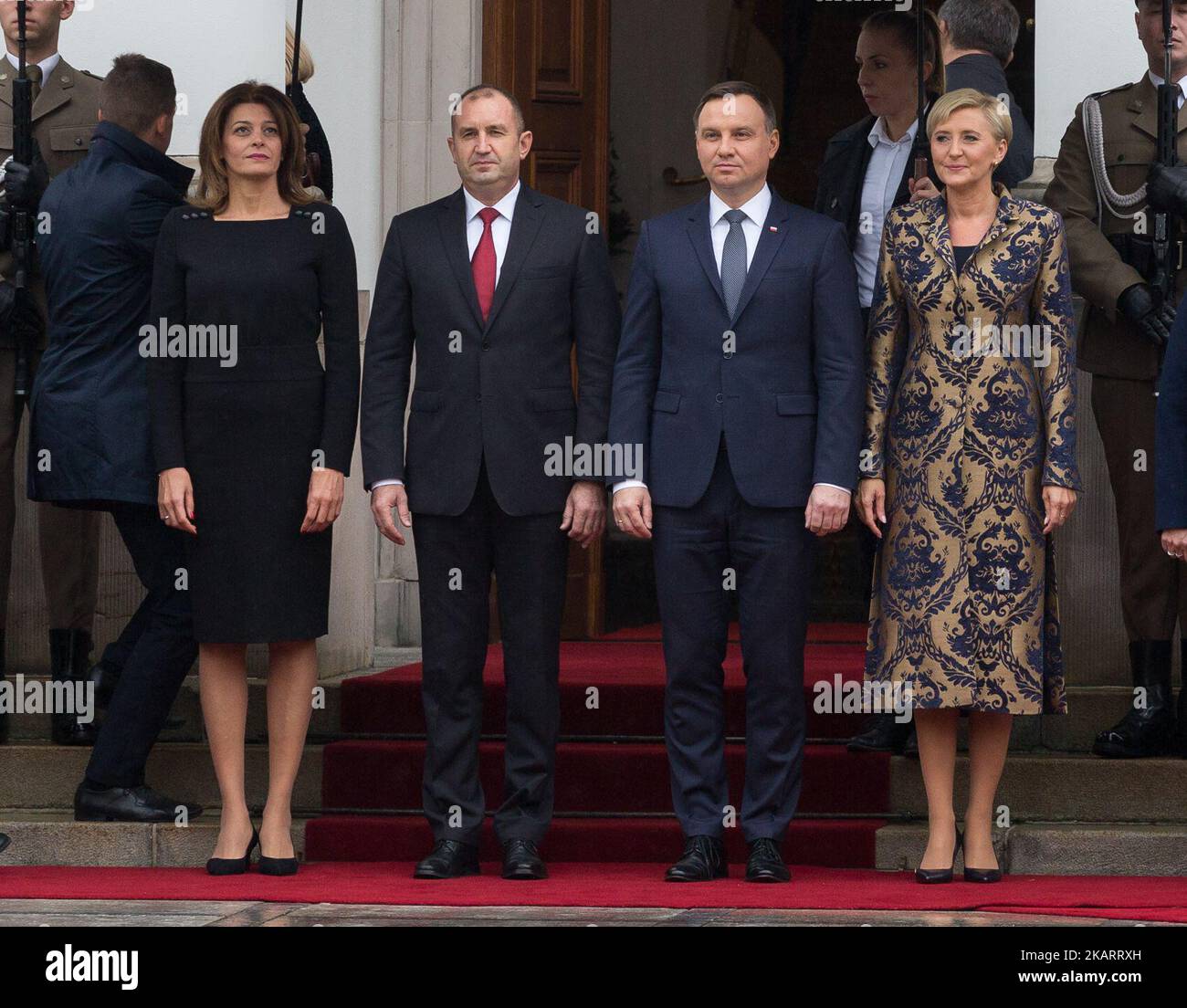 Polish President Andrzej Duda (2-R) and his wife Agata Duda-Kornhauser ...