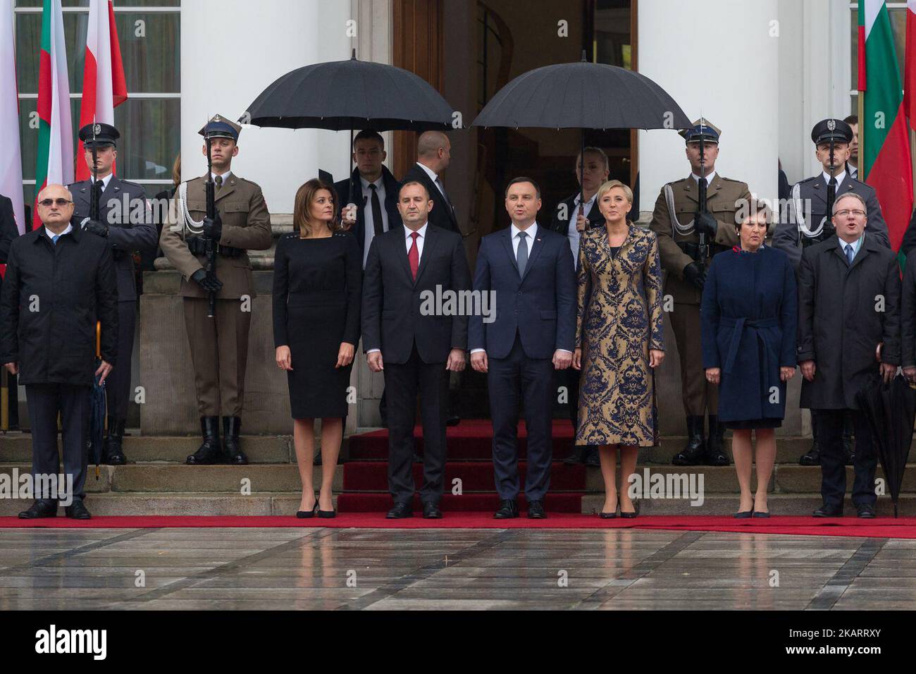 Polish President Andrzej Duda (2-R) and his wife Agata Duda-Kornhauser ...
