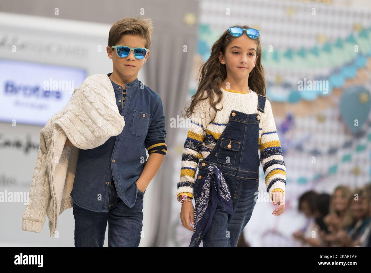 Model walks the runway during 'The Petite Fashion Week' at the Cibeles ...