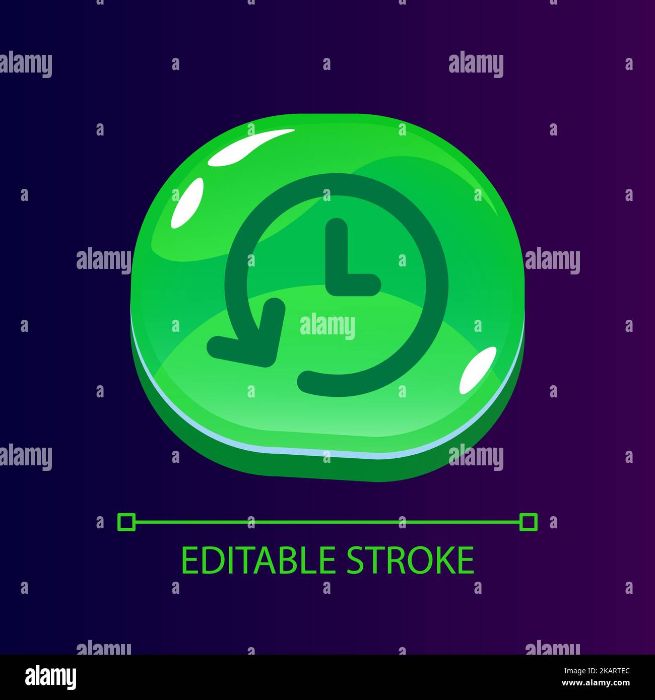 Timer update glossy ui button with linear icon Stock Vector Image & Art - Alamy