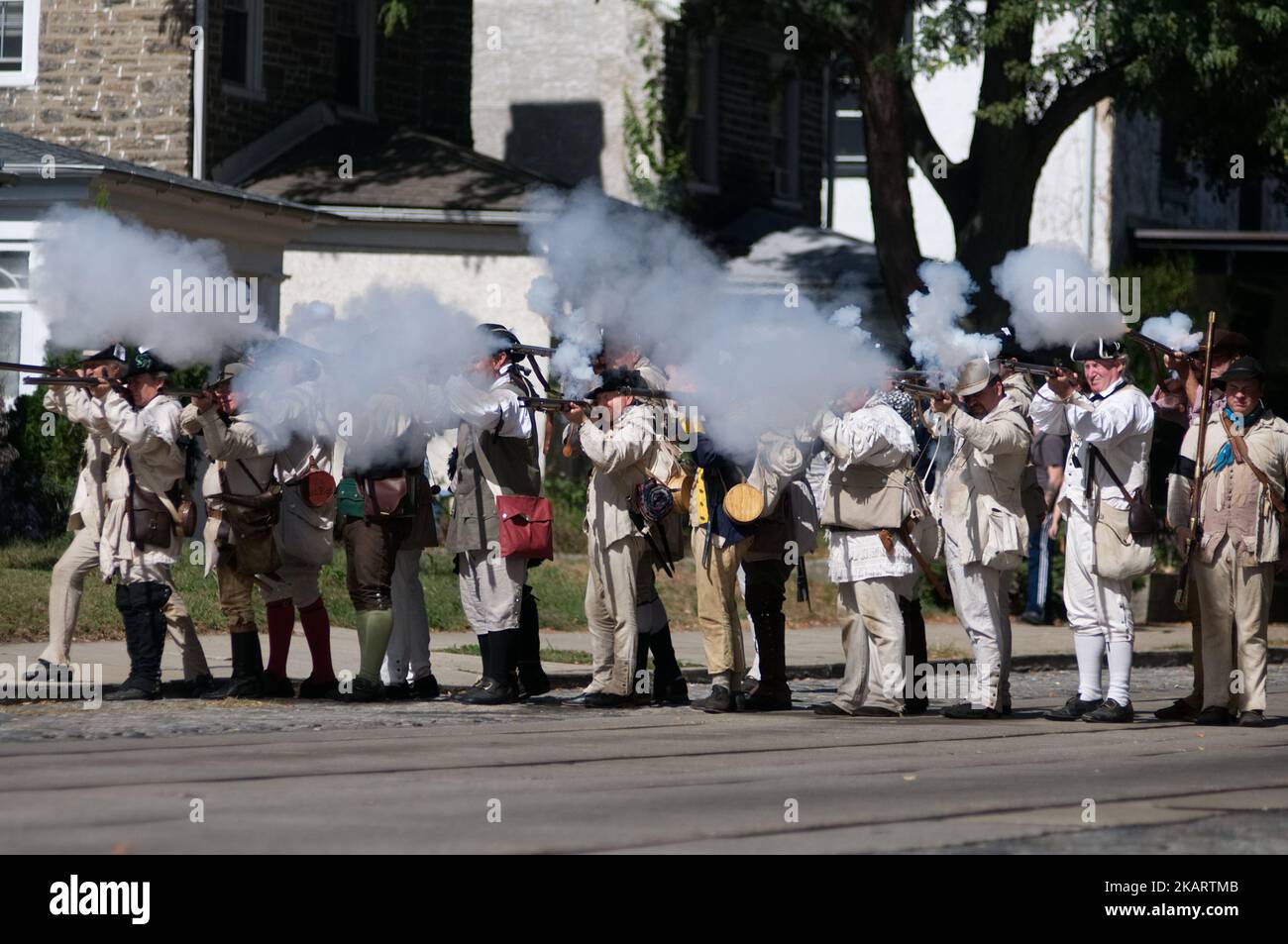 Annual re-enactment of the Battle of Germantown during the ...