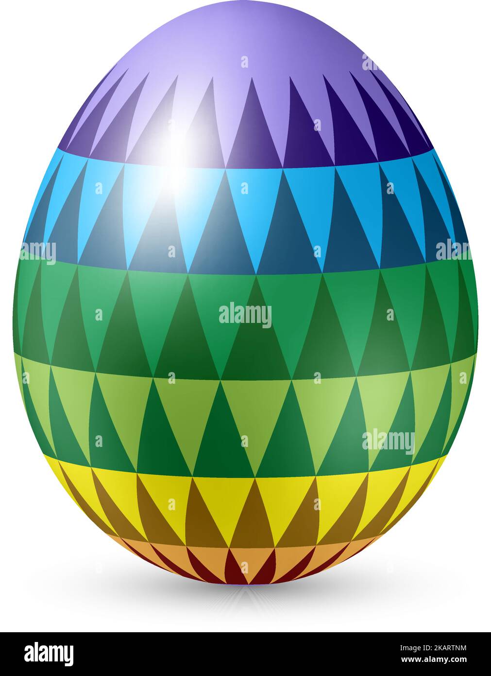 Easter Egg with Mosaic Pattern - Standing Vertically on White ...