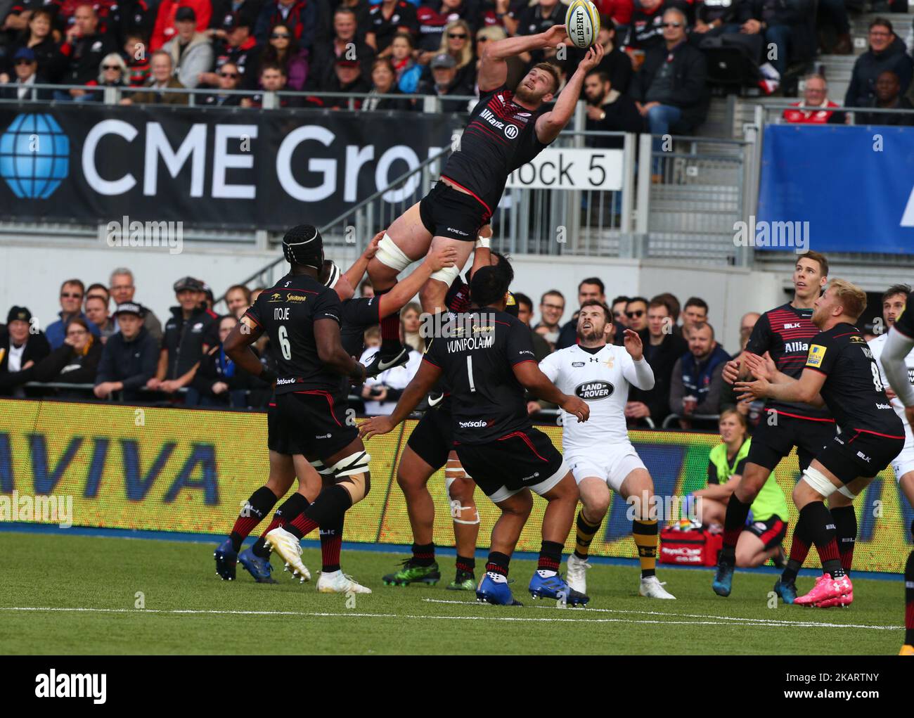 George Kruis of Saracens during the Aviva Premiership match between ...
