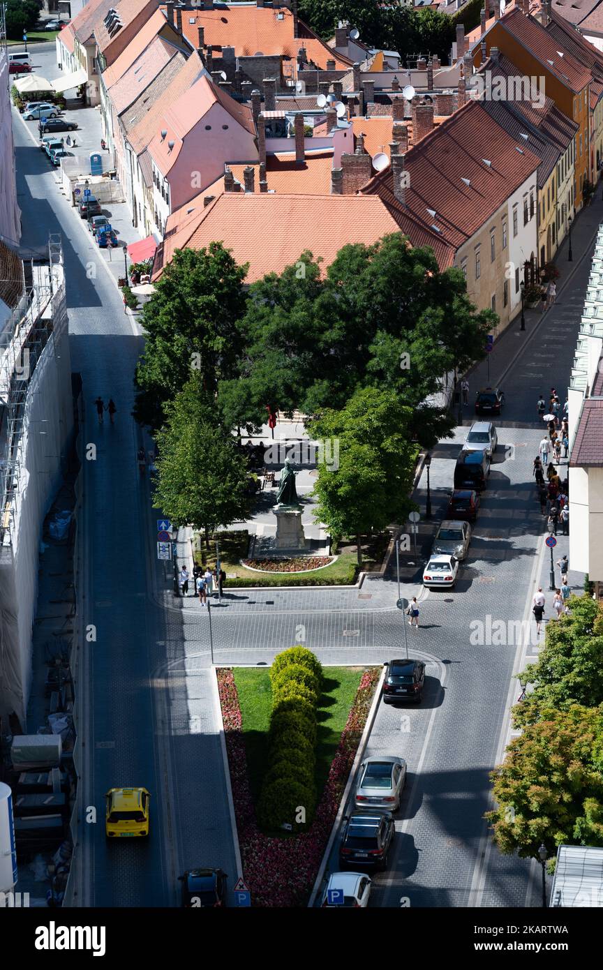 A vertical shot from the top of St.Stephen's Church in Budapest ...