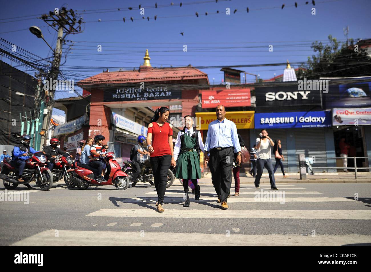 Formal Living Goddess Kumari MATINA SHAKYA in a school uniform along ...