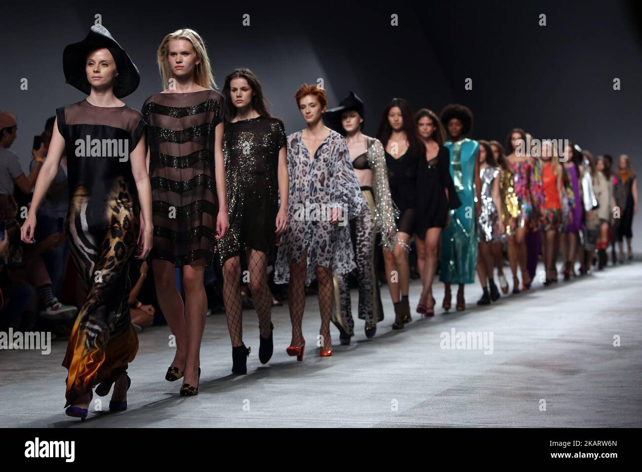 Models present creations from the Portuguese fashion designer Filipe ...