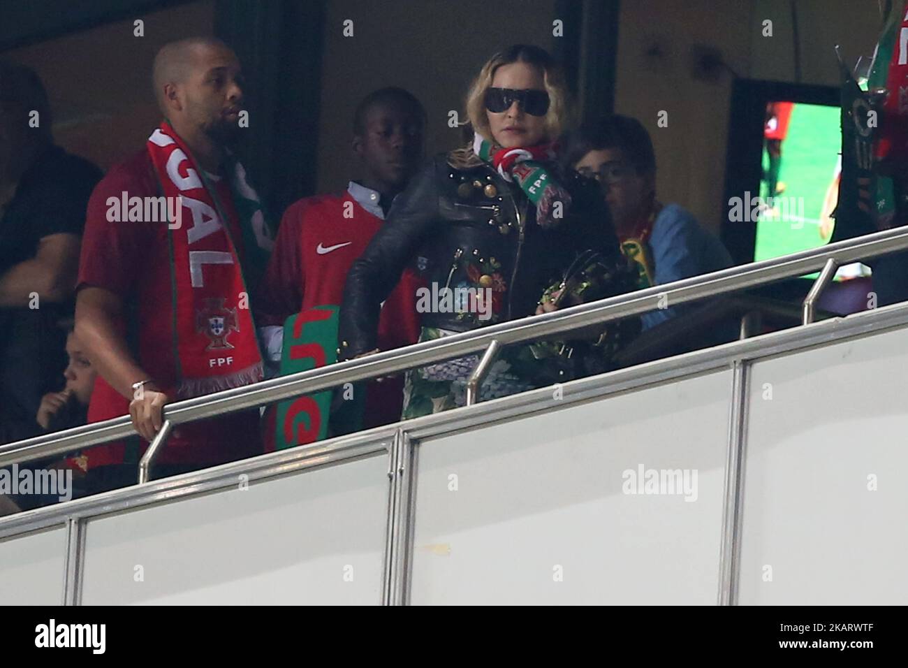 US singer Madonna attends the 2018 FIFA World Cup qualifying football ...