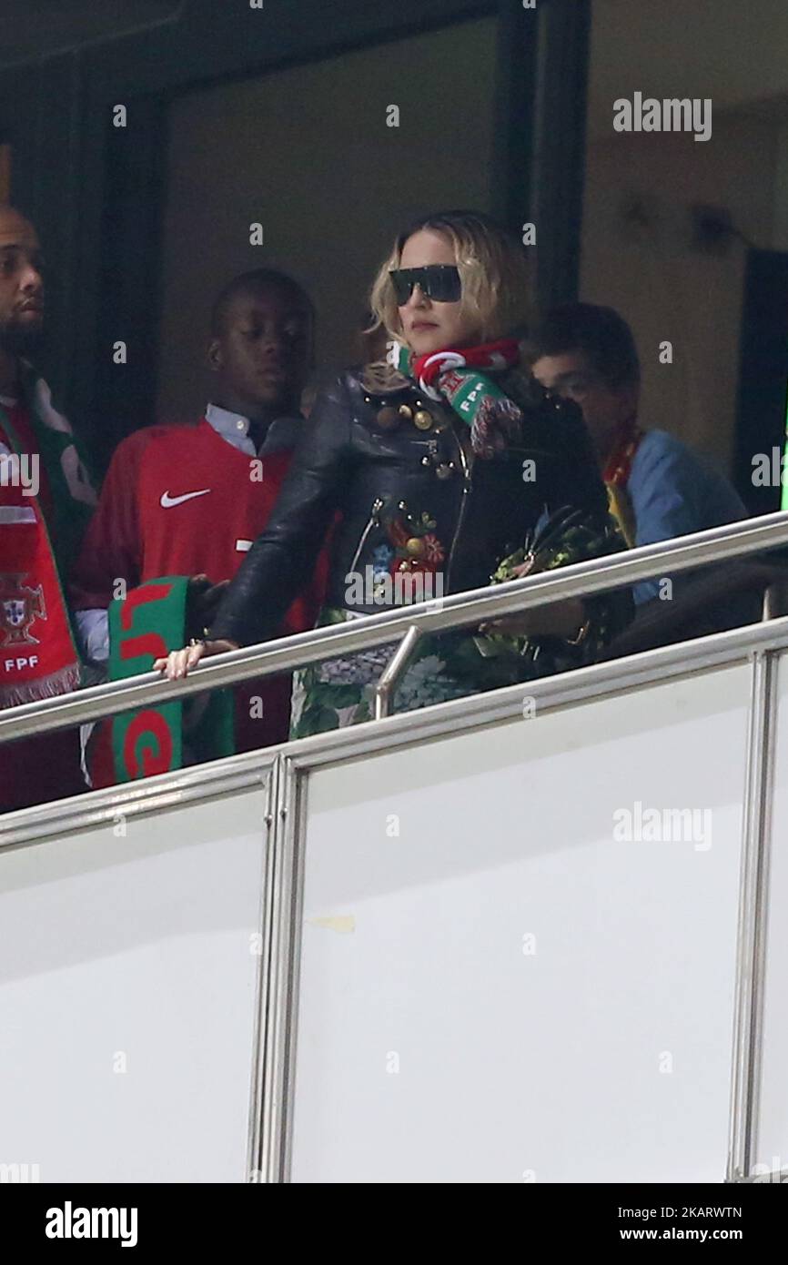 US singer Madonna attends the 2018 FIFA World Cup qualifying football ...