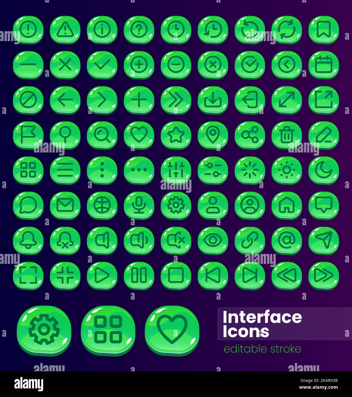 Website building glossy ui button with linear icon big set Stock Vector Image & Art - Alamy