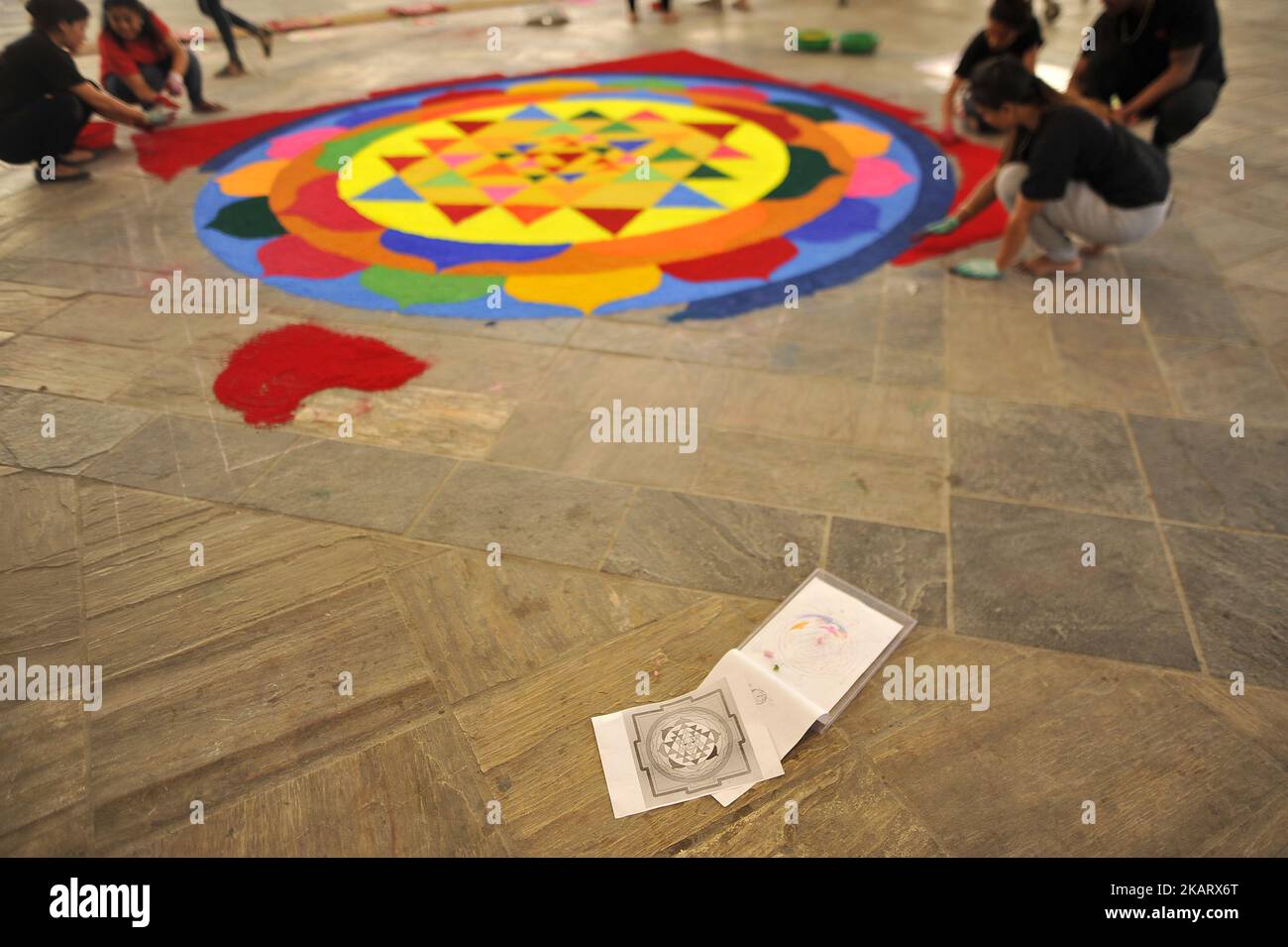 A sketch outline map of Mandala in which artists from Kumari Art ...
