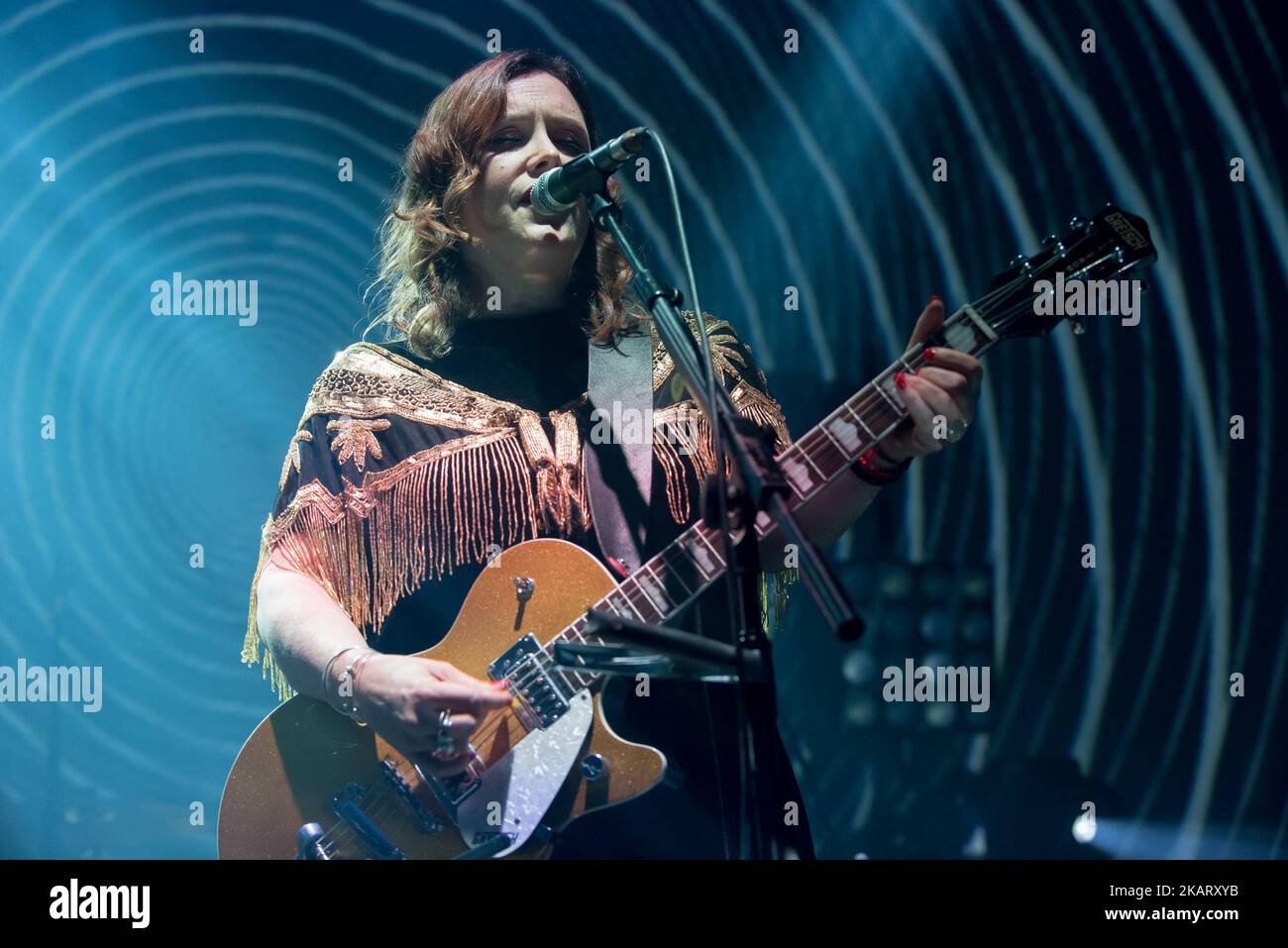 English rock band Slowdive performs at Roundhouse in London, UK on ...