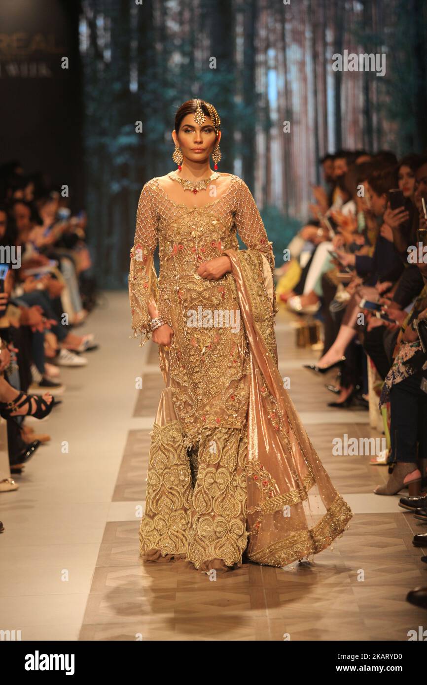 Fashion models walks on the ramp during the first day of the PFDC L ...