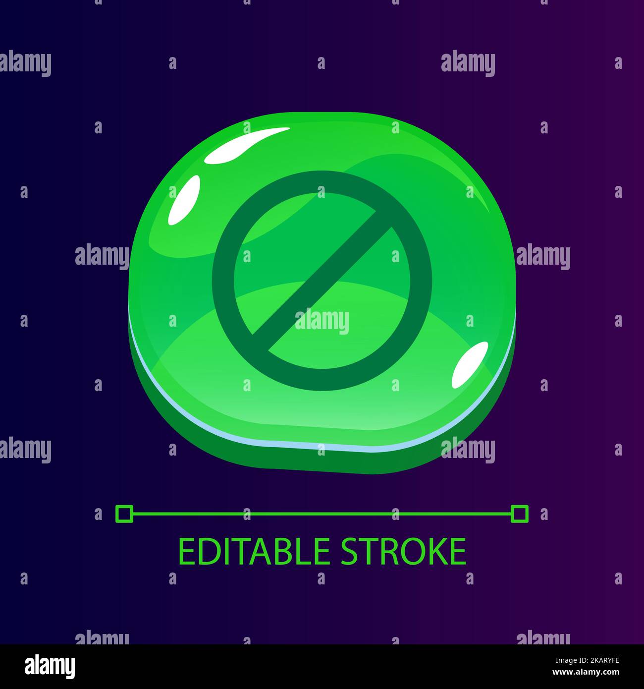 Stop sign glossy ui button with linear icon Stock Vector Image & Art ...