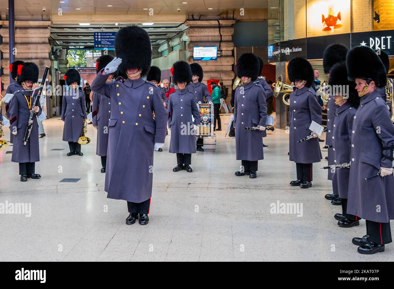 London, UK. 3rd Nov, 2022. The Band of the Coldstream Guards performs ...