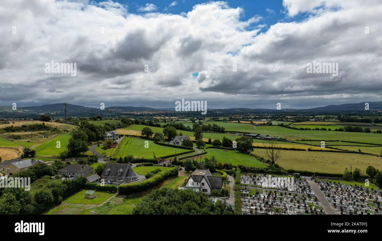 An aerial view of green fields in Ireland, UK Stock Photo - Alamy