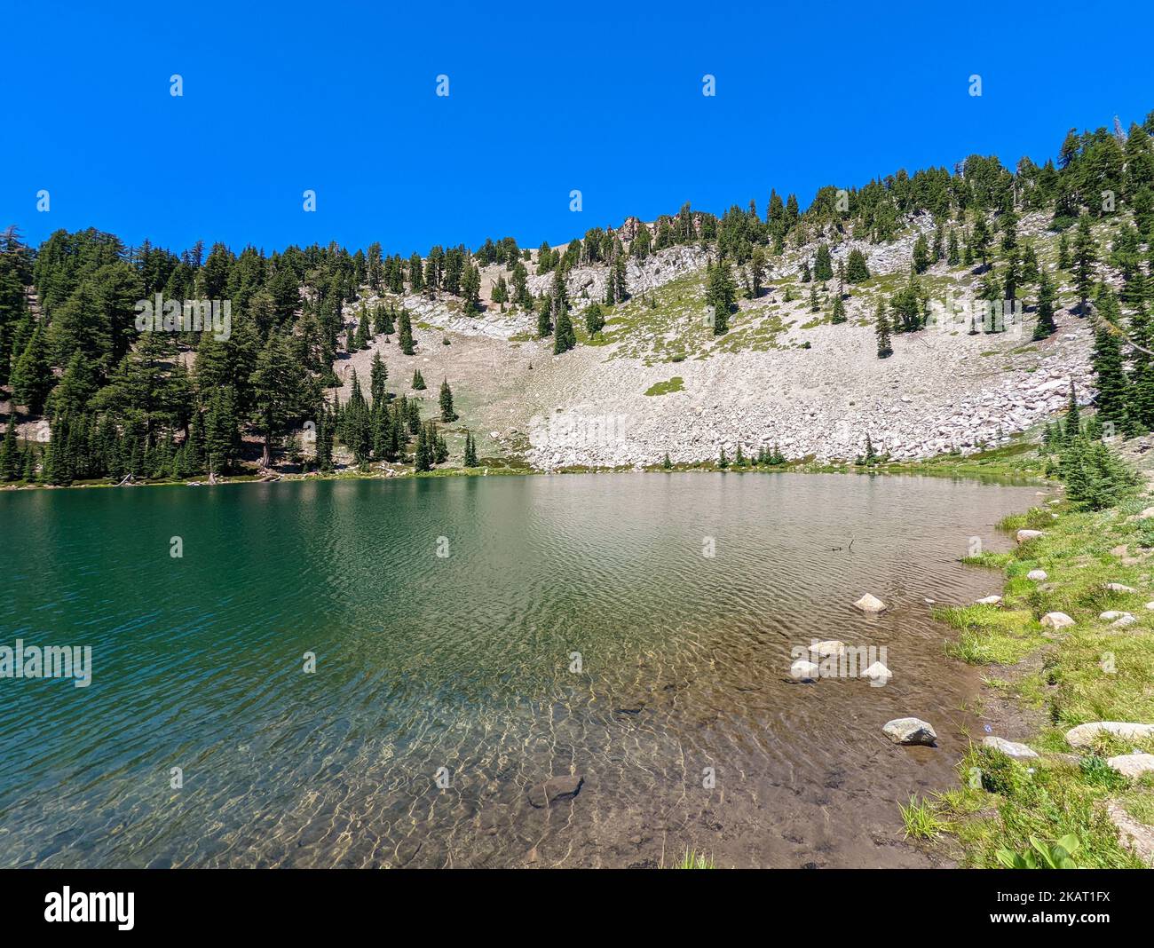 The beautiful sunny landscape of the Crystal Lake Stock Photo - Alamy