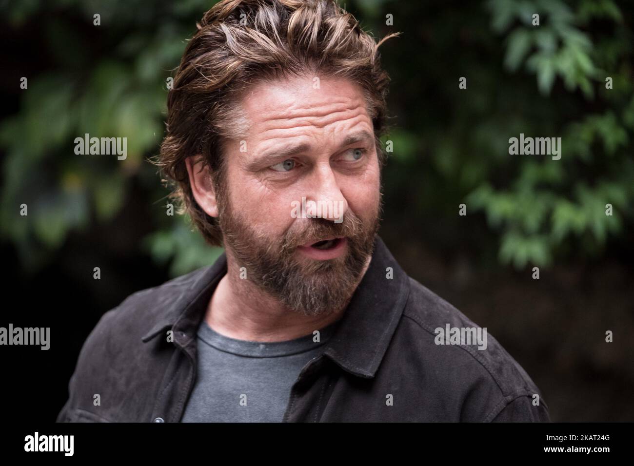 Actor Gerard Butler attends the photocall of movie Geostorm at Hotel de ...