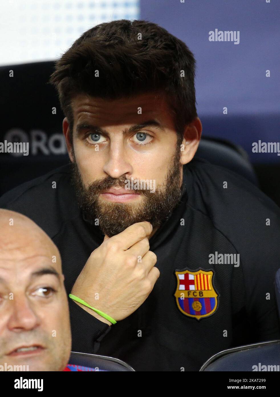 Gerard Pique on the bench during La Liga match between FC Barcelona v ...