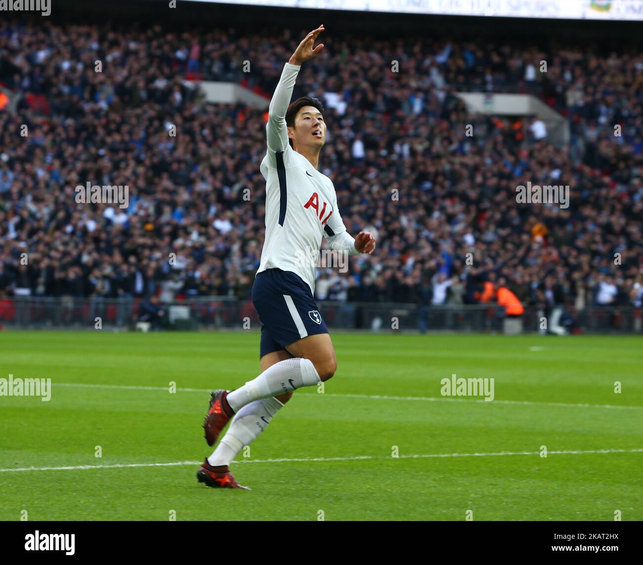 Tottenham Hotspur's Son Heung-Min celebrates scoring his sides first ...