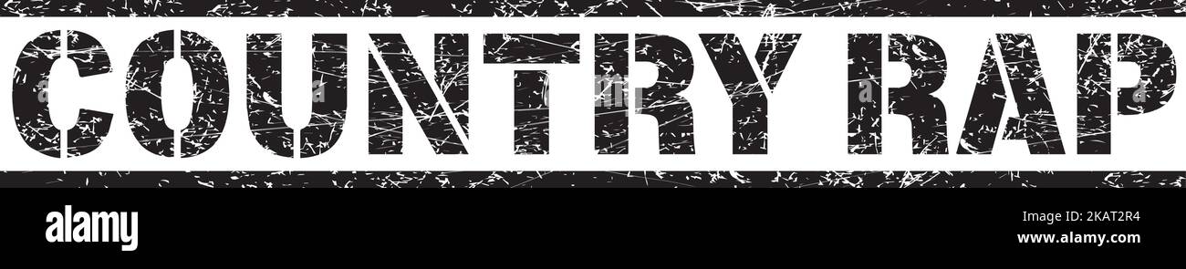 The names of music genres in dirty font, black and white, "country rap ...
