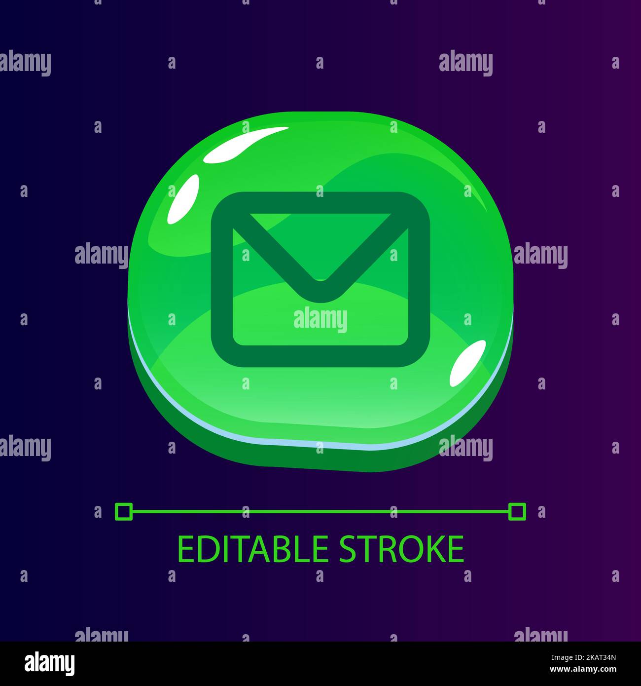 Envelope glossy ui button with linear icon Stock Vector Image & Art - Alamy