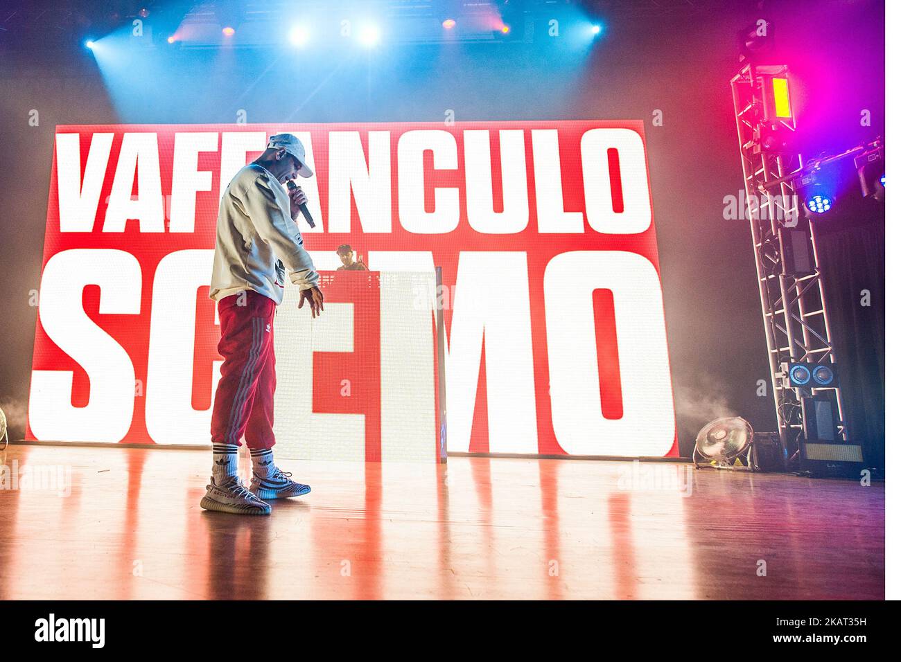 The Italian rapper Fabri Fibra (real name Fabrizio Tarducci) performs ...