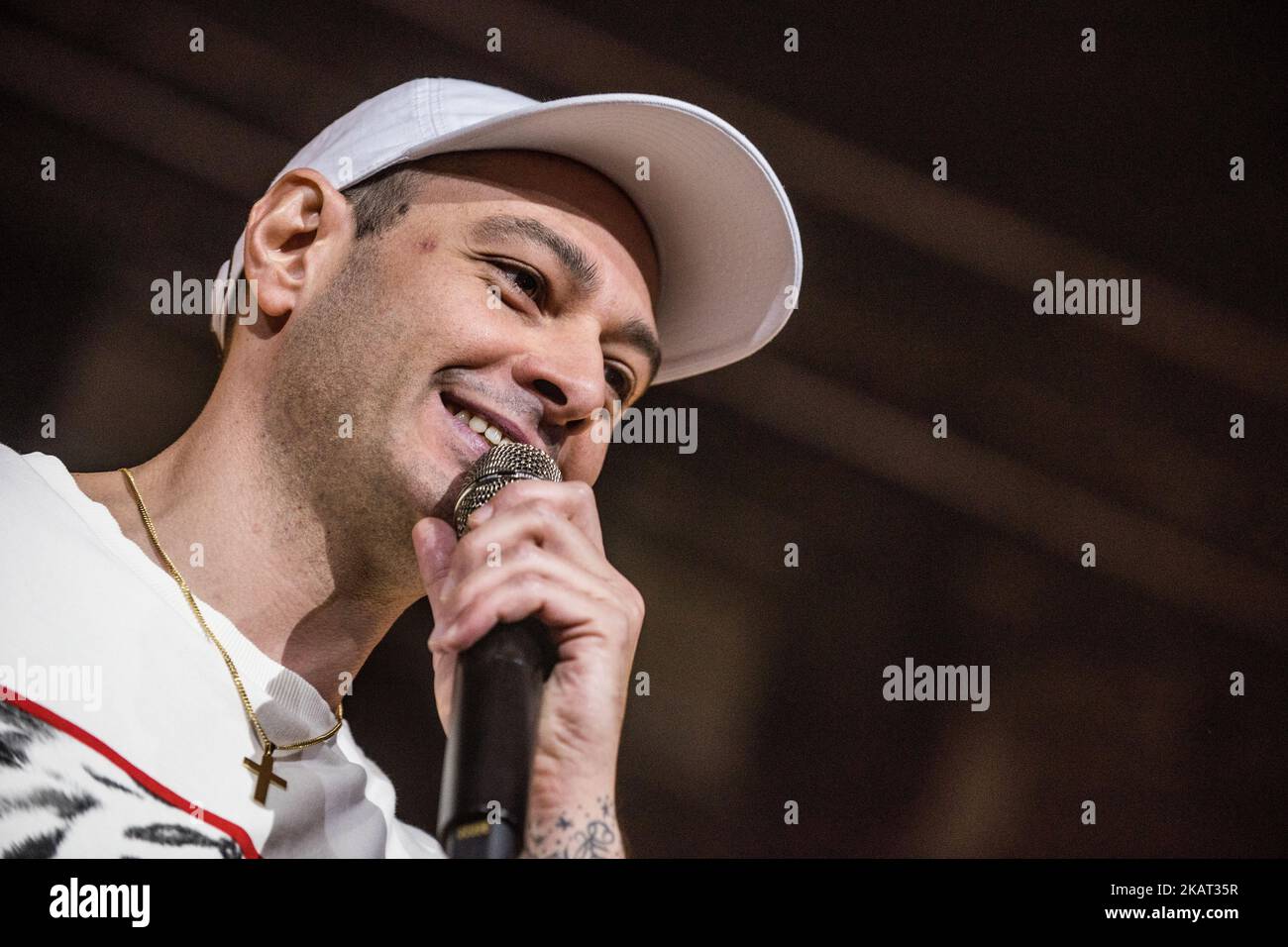 The Italian rapper Fabri Fibra (real name Fabrizio Tarducci) performs ...