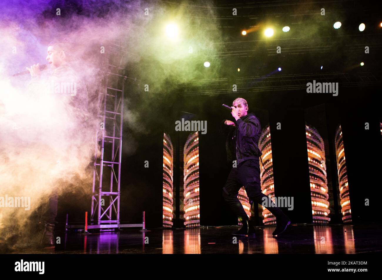 The Latin American boy band CNCO (members: Christopher Vélez, Richard ...