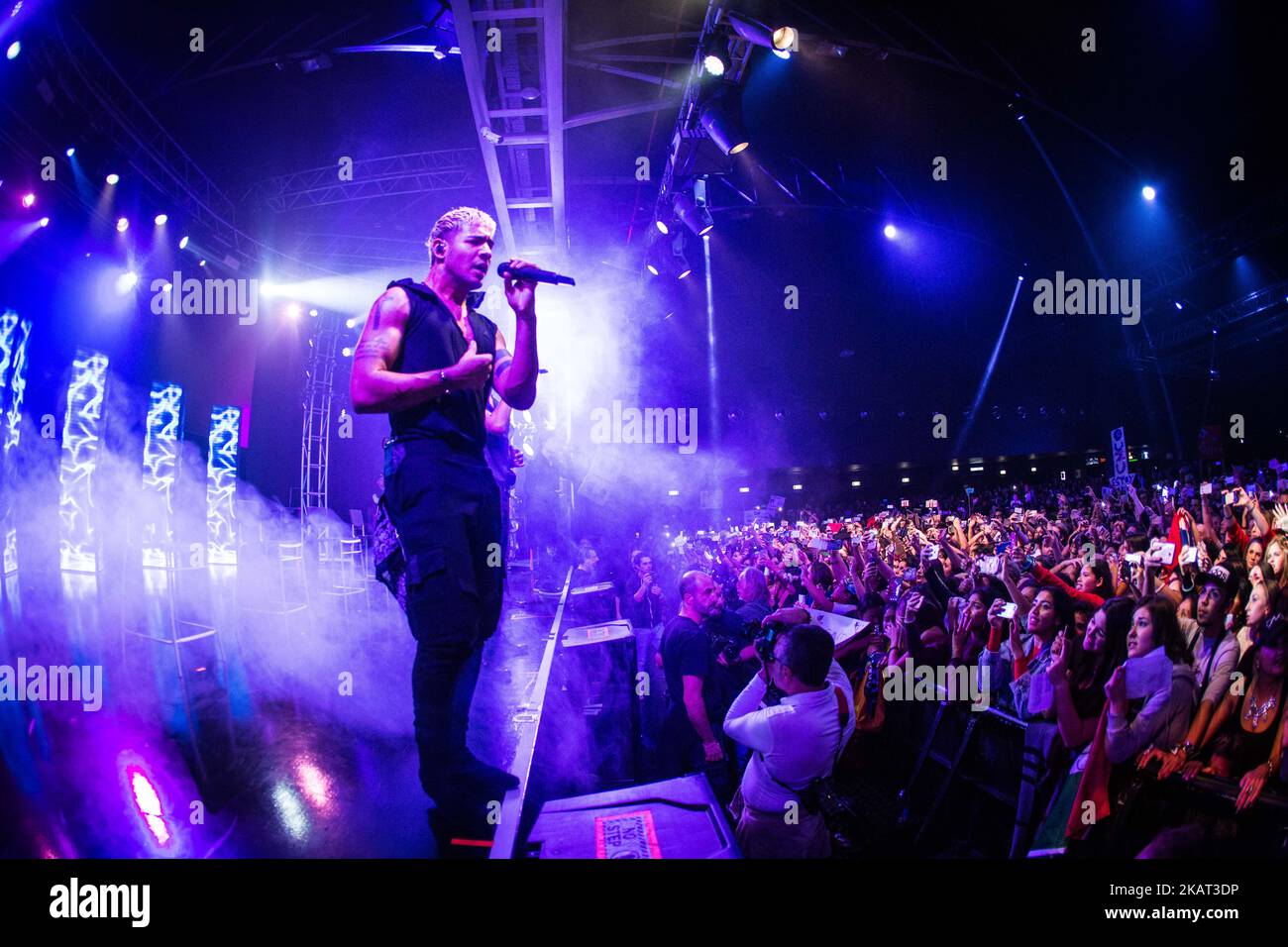 The Latin American boy band CNCO (members: Christopher Vélez, Richard ...