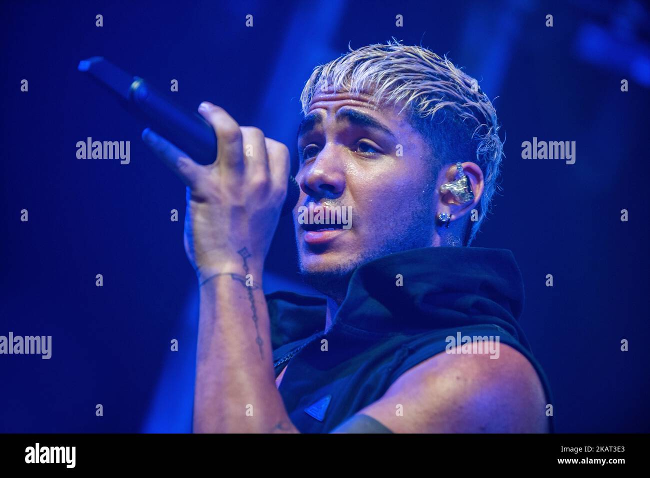 The Latin American boy band CNCO (members: Christopher Vélez, Richard ...