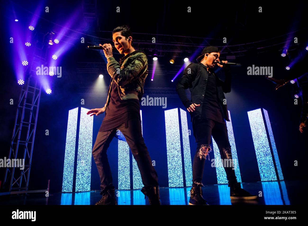 The Latin American boy band CNCO (members: Christopher Vélez, Richard ...