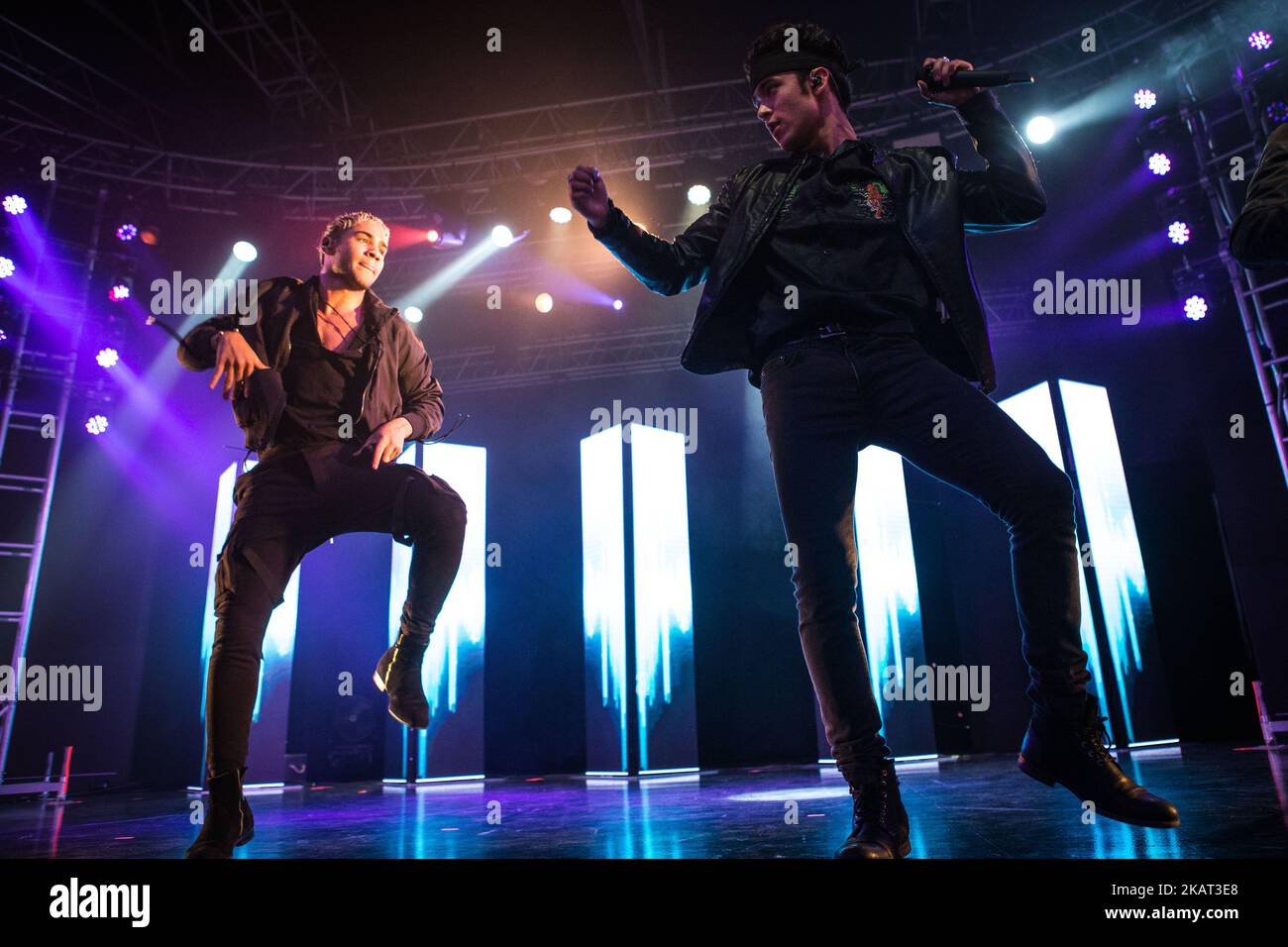 The Latin American boy band CNCO (members: Christopher Vélez, Richard ...