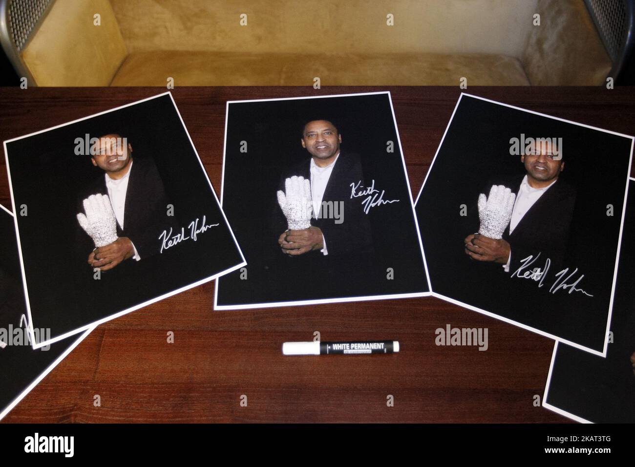 Photos with an image and an autograph of US designer Keith Holman are ...