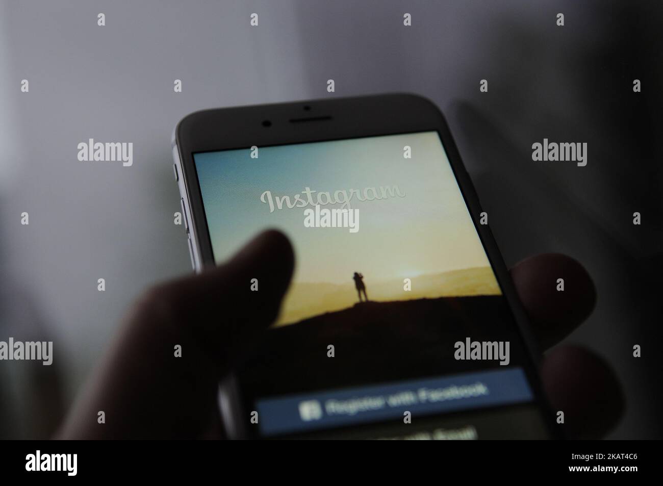 The login screen of the Instagram application is seen on an iPhone on ...